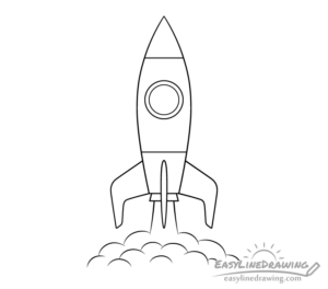 How to Draw a Rocket Step by Step - EasyLineDrawing