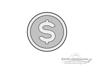 How to Draw a Coin Step by Step - EasyLineDrawing
