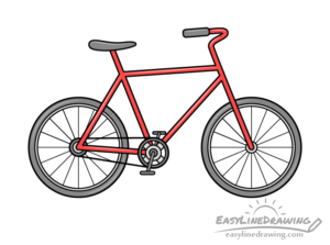 How to Draw a Bike Step by Step - EasyLineDrawing