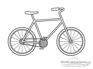 How to Draw a Bike Step by Step - EasyLineDrawing