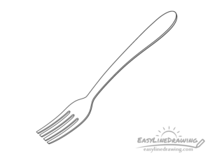 How to Draw a Fork Step by Step - EasyLineDrawing