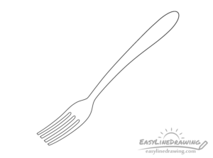 How to Draw a Fork Step by Step - EasyLineDrawing