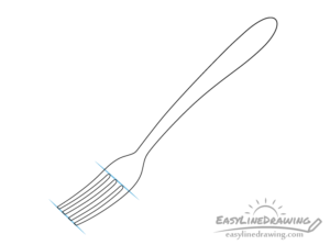 How to Draw a Fork Step by Step - EasyLineDrawing