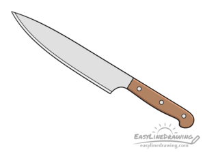 How to Draw a Knife Step by Step - EasyLineDrawing