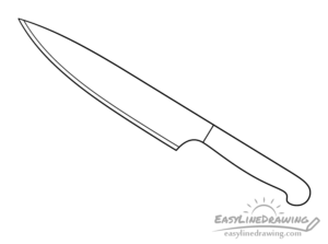 How to Draw a Knife Step by Step - EasyLineDrawing