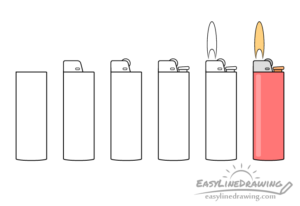 How to Draw a Lighter Step by Step - EasyLineDrawing
