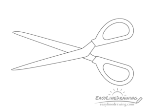 How to Draw Scissors Step by Step - EasyLineDrawing