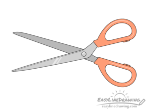 How to Draw Scissors Step by Step - EasyLineDrawing