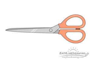 How to Draw Scissors Step by Step - EasyLineDrawing