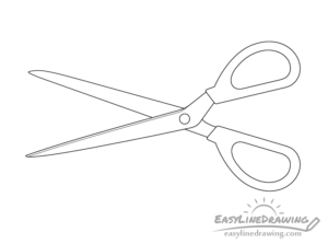 How to Draw Scissors Step by Step - EasyLineDrawing