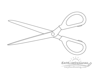 How to Draw Scissors Step by Step - EasyLineDrawing