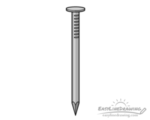 How to Draw a Nail Step by Step - EasyLineDrawing